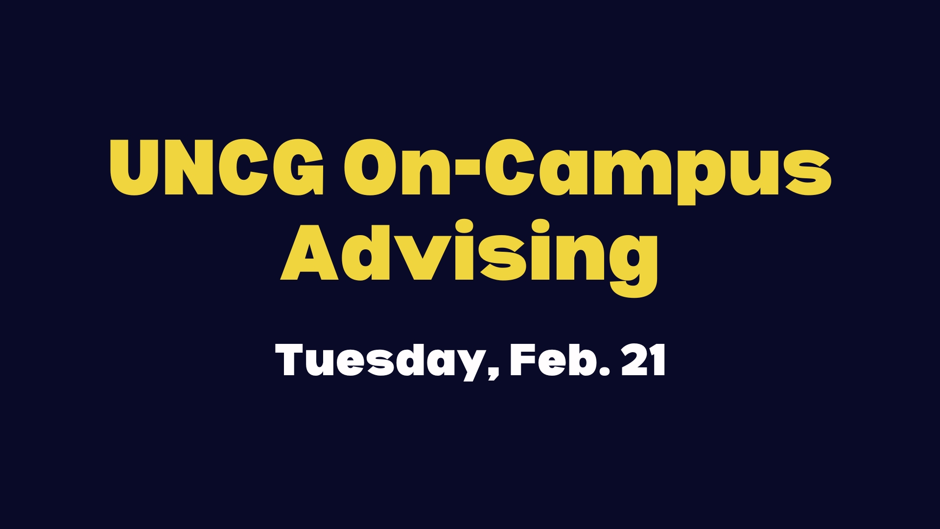 UNCG On-Campus Advising